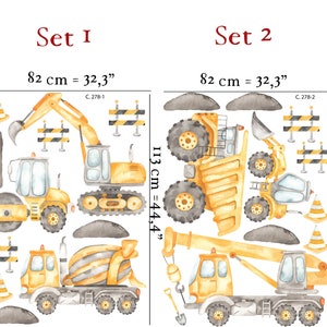 Excavator Machines Wall Decals, Vehicle Wall Sticker, Nursery Boys Cars ...