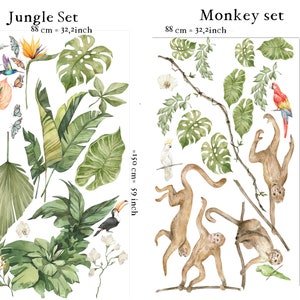 Jungle Wall Stickers, Safari Wall Decal, Jungle Wall Decal, Monkey ...
