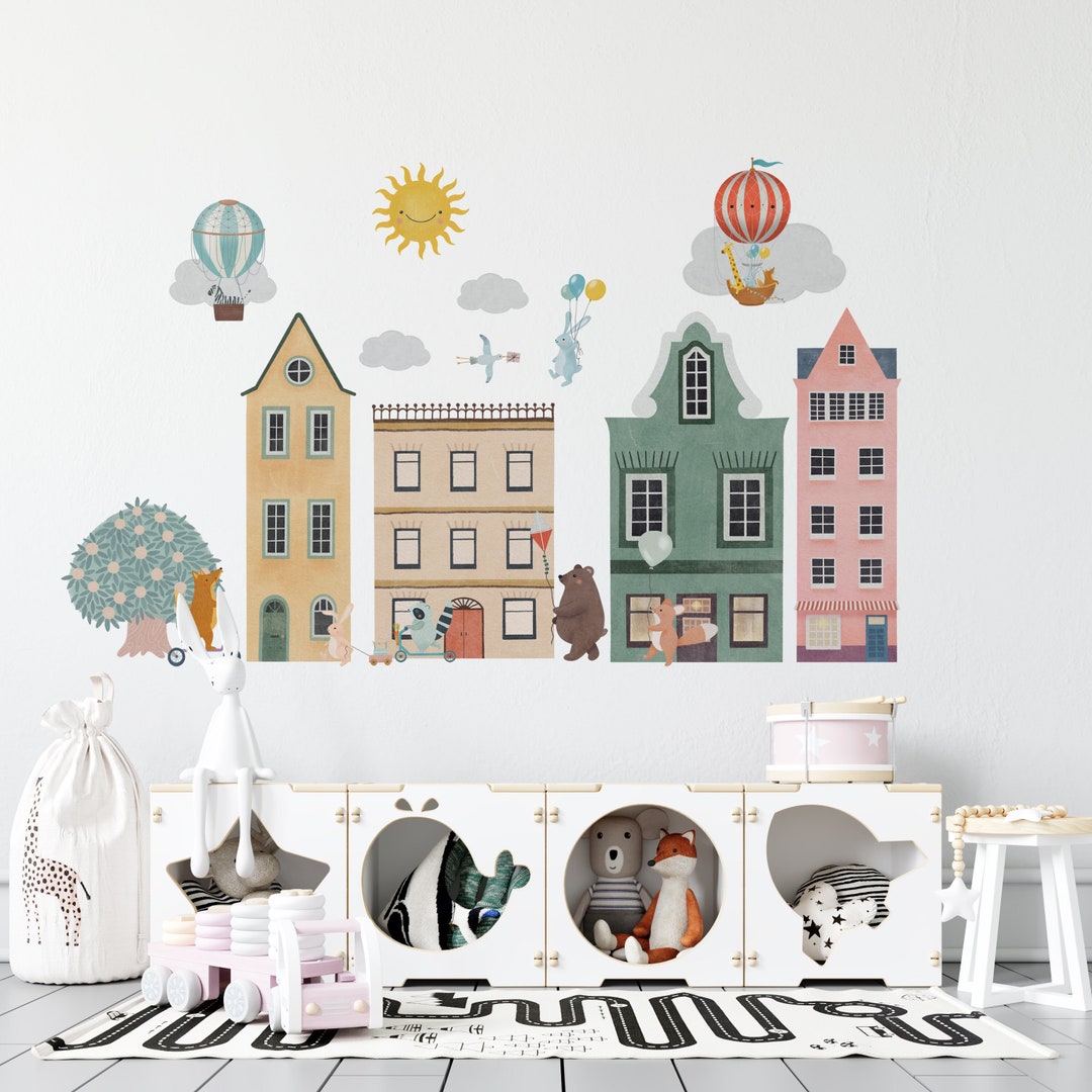 Childrens Wall Decals, Animal Wall Decals, Nursery Wall Stickers, Peel ...