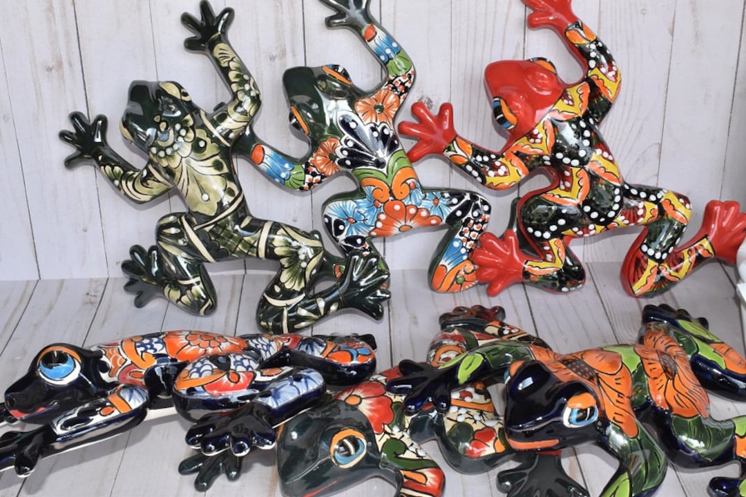 Hand-painted Talavera Wall Grog 12" Length Small Wall Frog - Etsy