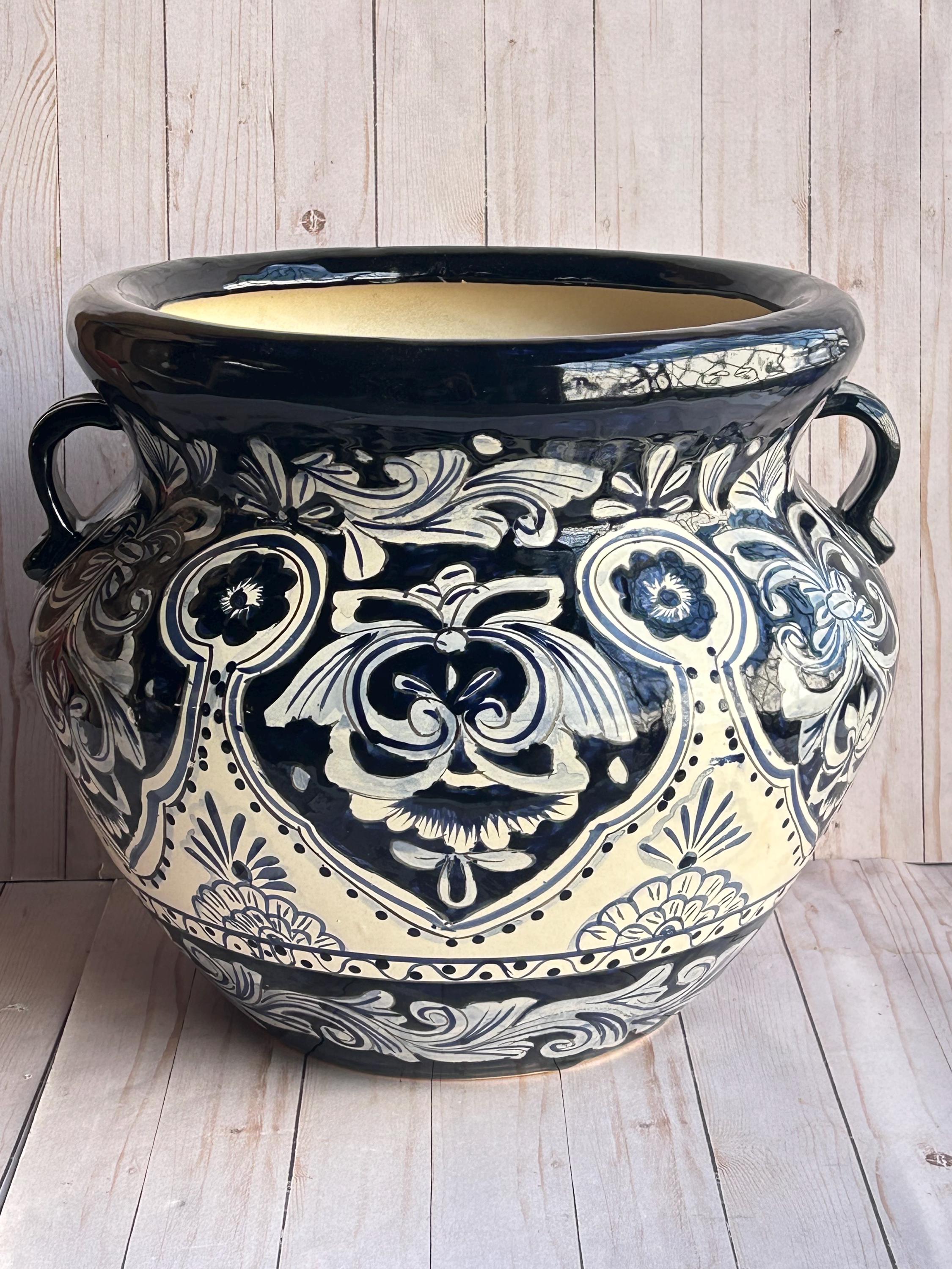 Handmade Mexican Large Talavera Pottery Planter 15