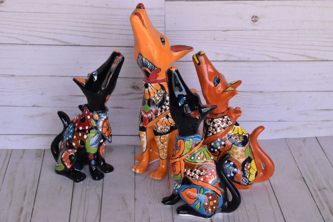 Handmade Talavera Coyote: Mexican Ceramic Folk Art - Etsy