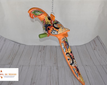 Massive Hanging Talavera Parrot. 34 in Wing Span. High Quality Talavera ...