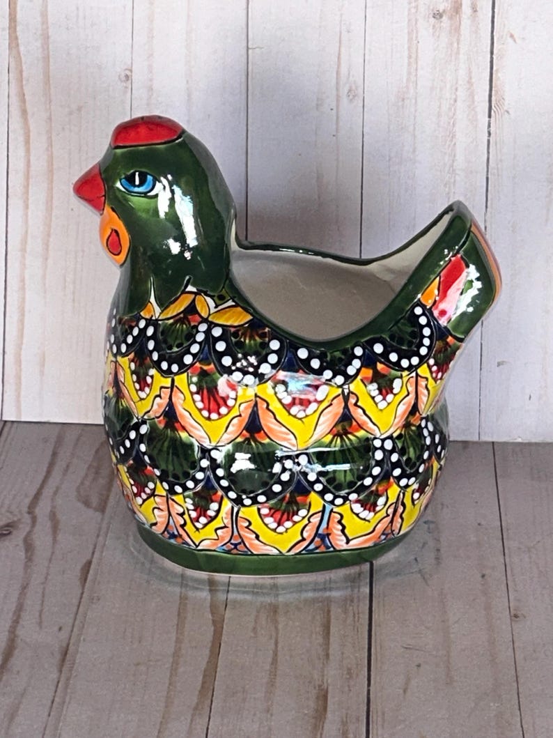 Colorful Talavera Chicken Planters - Etsy