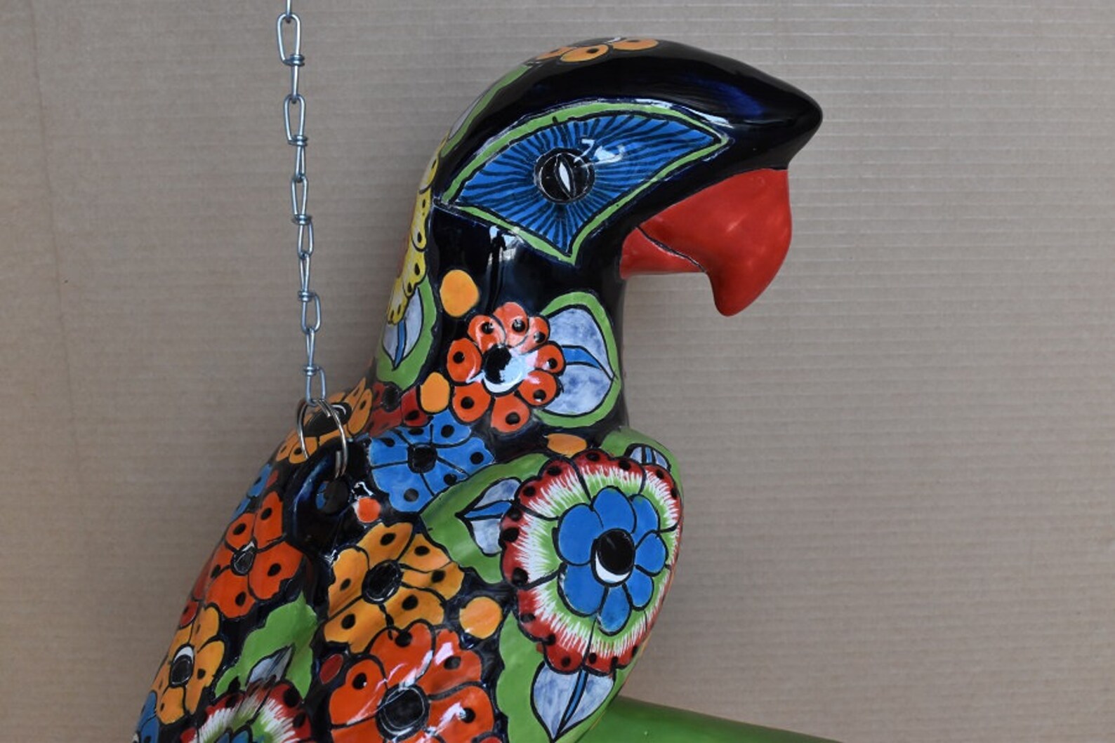 Extra Large Hanging Talavera Parrot in Flowers Pattern - Etsy