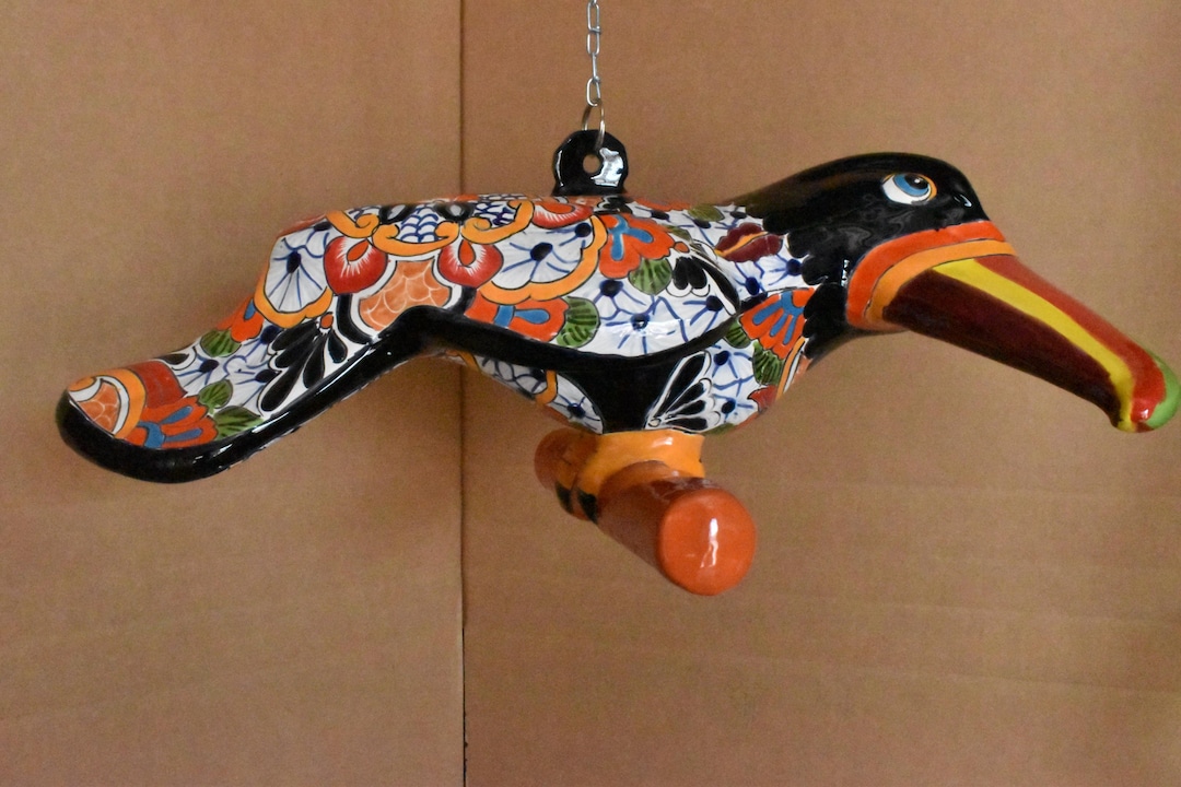 Handcrafted Talavera Ceramic Hanging Toucan Puebla White - Etsy