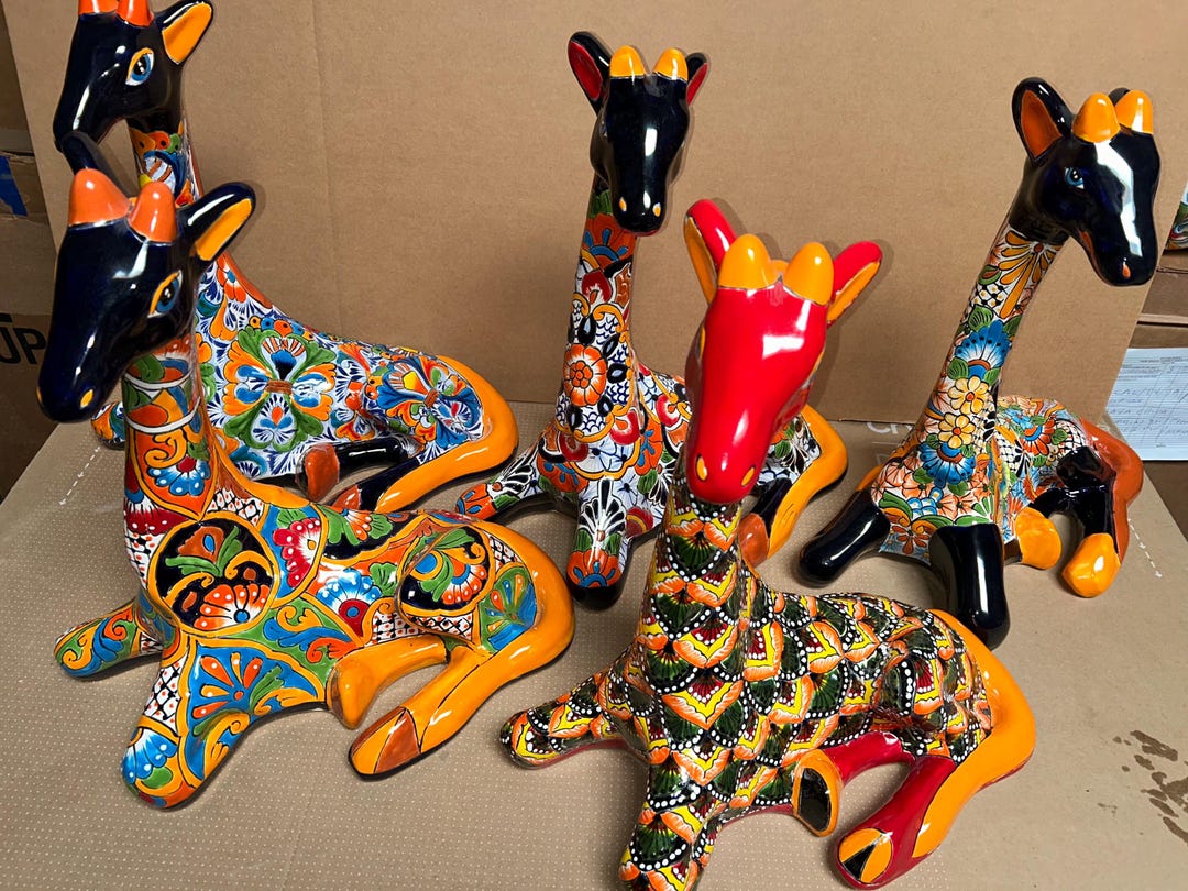 Hand-painted Talavera Giraffe – Mexican Folk Art Ceramic Figurine - Etsy