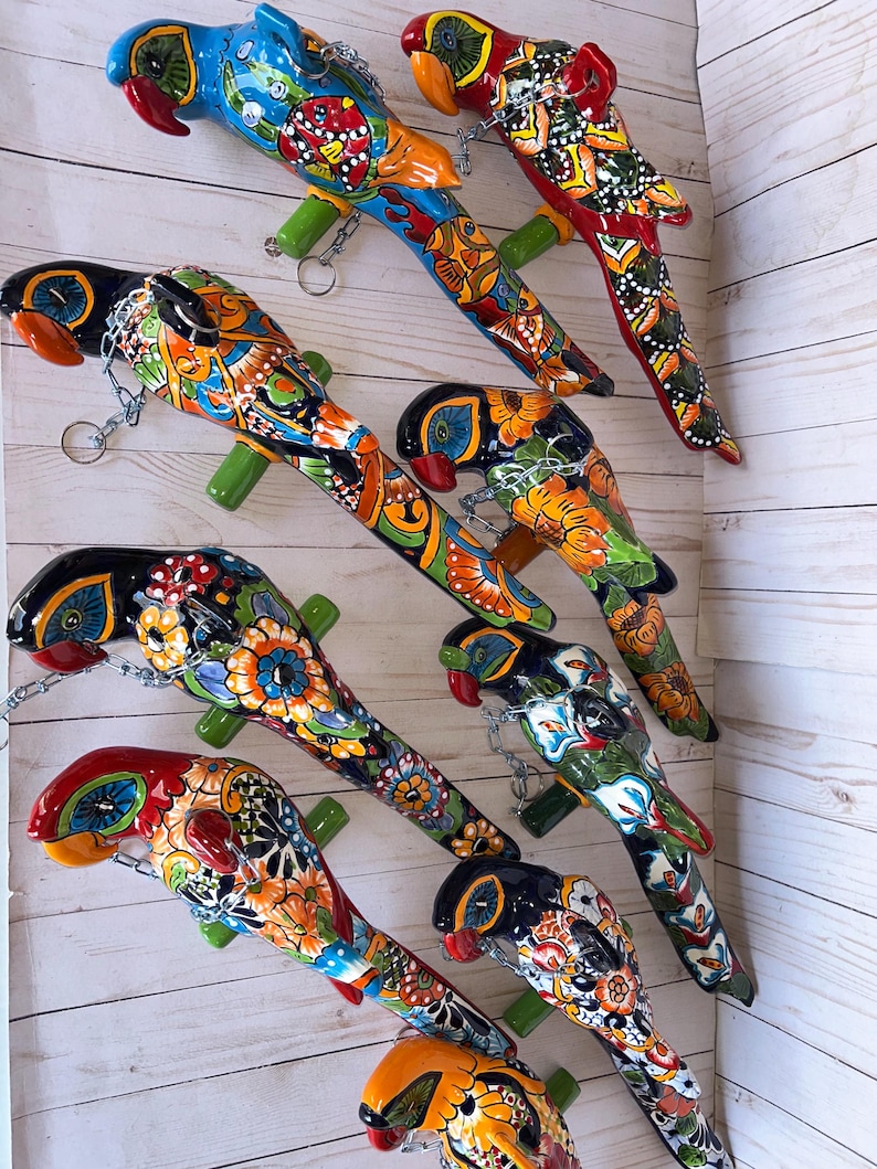 Handmade Talavera Parrot: Mexican Hanging Ceramic Art - Etsy