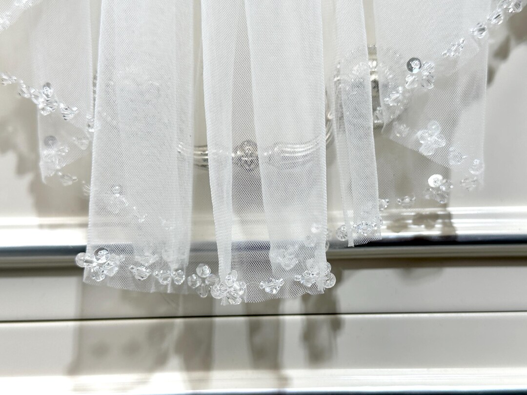 Crystal Edge Veil,beaded Sequins Wedding Veil,soft Wedding Veil ...
