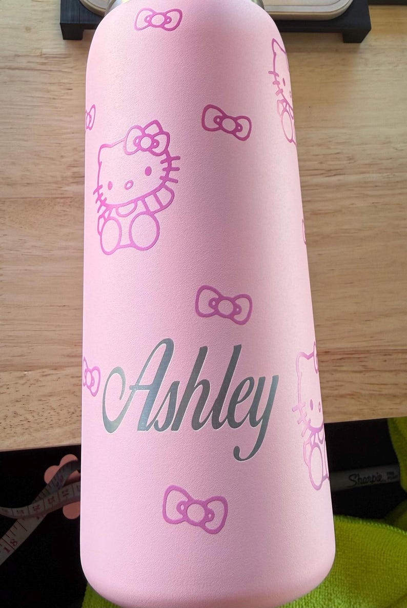 Custom Hello Kitty Owala 32oz Tumbler | Laser Engraved Pink Water ...