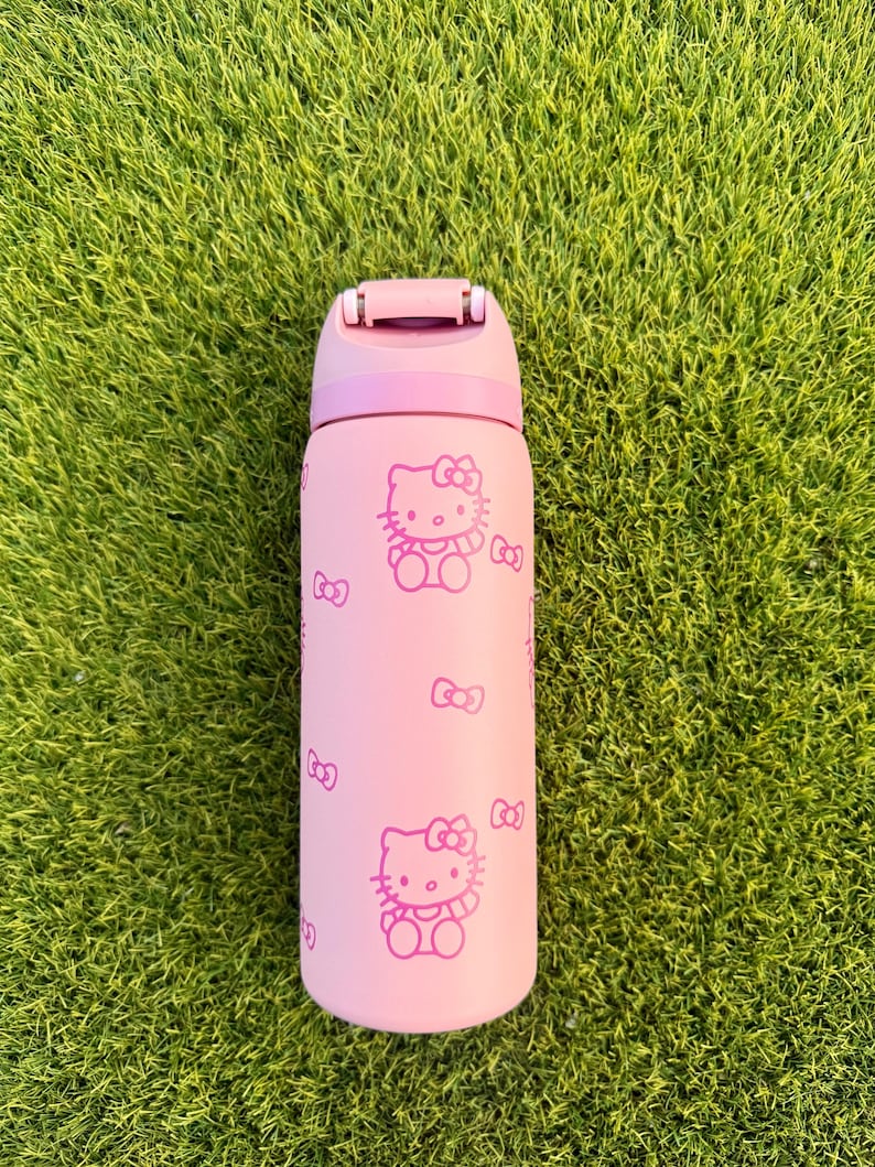 Custom Hello Kitty Owala 32oz Tumbler | Laser Engraved Pink Water ...