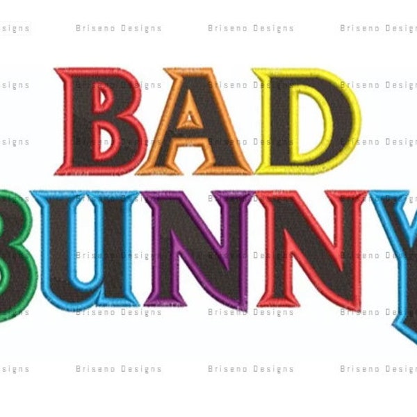 Bad Bunny Embroidery Letters - Etsy
