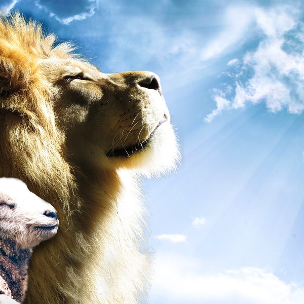 Lion and Jesus Image Png - Etsy