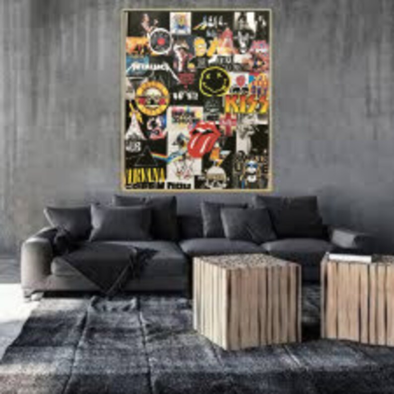 Digital Classic Rock Band Logos Collage Music Poster Svg - Etsy Australia
