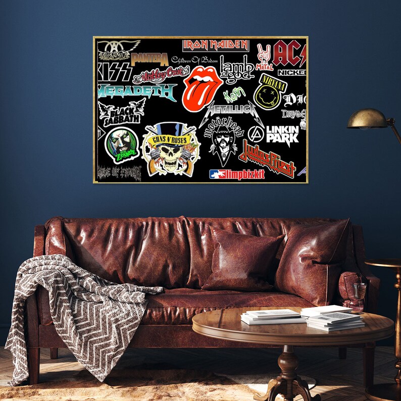Digital Classic Rock Band Logos Collage Music Poster Svg - Etsy Australia