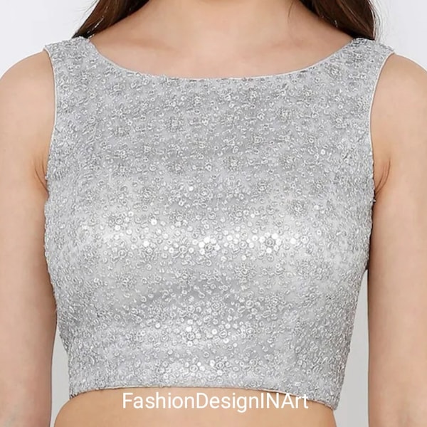 Silver Sequin Blouse - Etsy