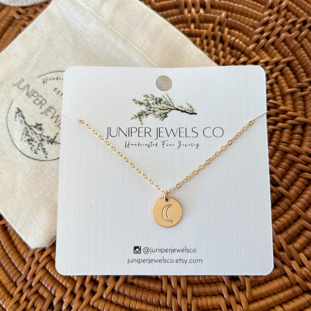 Delicate Moon Necklace, Boho Luna Necklace, Waterproof Jewelry ...