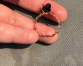 Banded Obsidian and Quartz Ring - Etsy