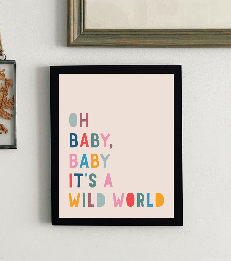 Baby It's A Wild World Nursery Art Print (digital Download) - Etsy