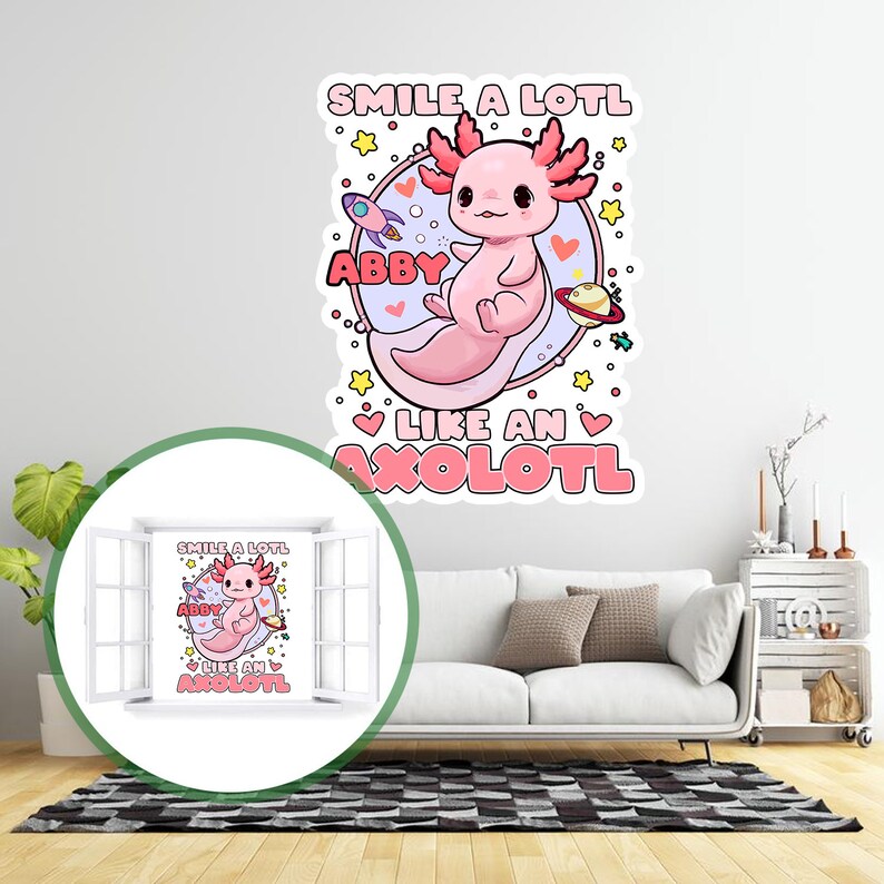 Custom Axolotl Wall Decal Axolotl Sticker Personalized Name - Etsy Custom Axolotl Wall Decal Axolotl Sticker Personalized Name - Etsy