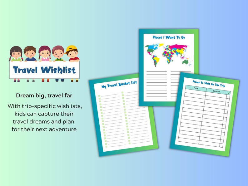 Printable Kids Travel Journal, Children’s Travel Diary, Kids Adventure ...