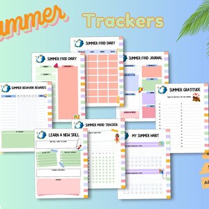 Fun and Colorful Summer Planner for Kids, Printable Journal for ...