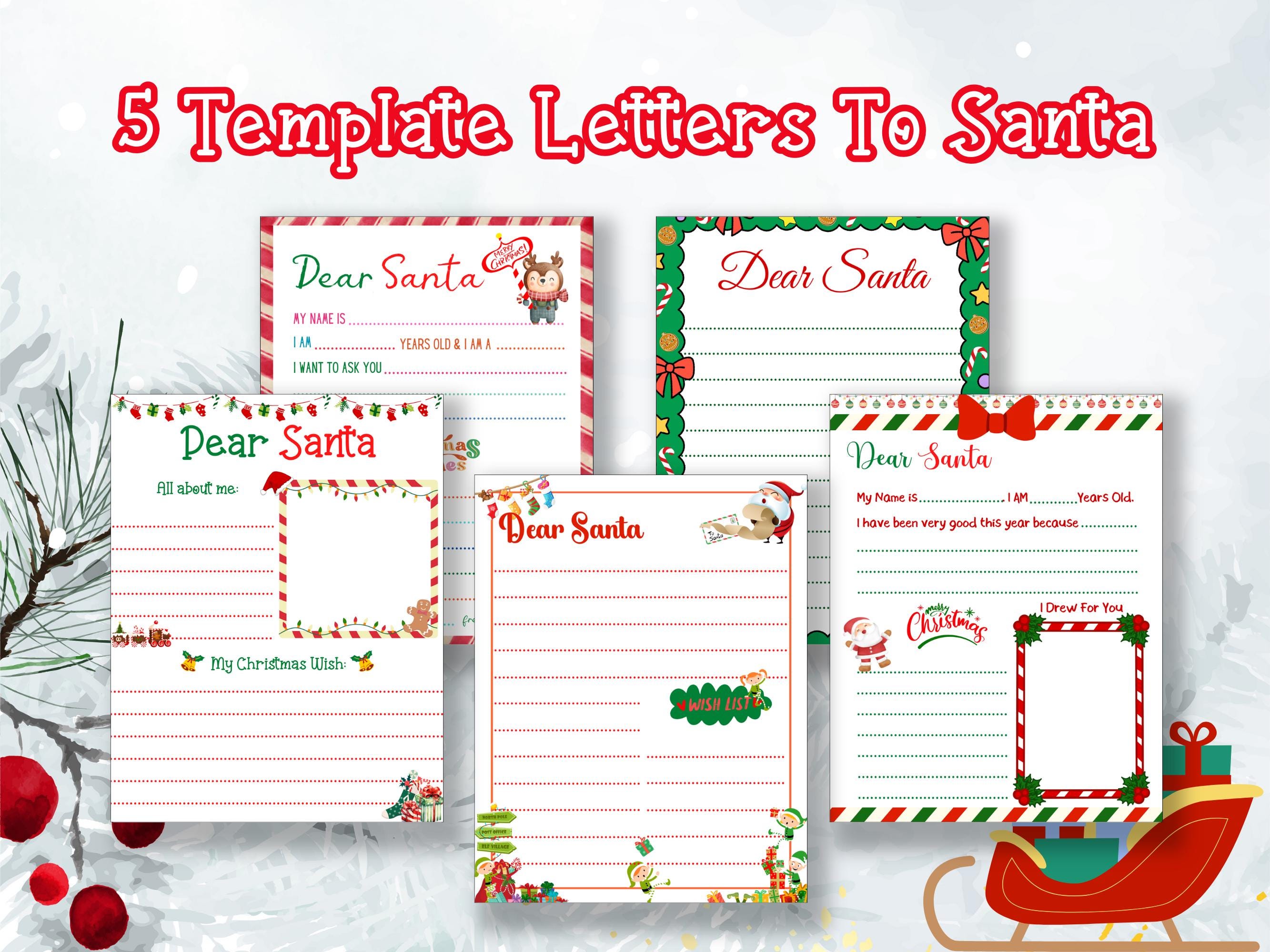 Printable Santa Letter Kit for Kids Age 4-8 Includes Letters to Santa ...