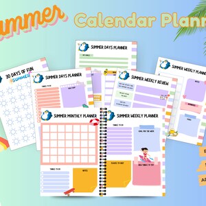 Fun and Colorful Summer Planner for Kids, Printable Journal for ...
