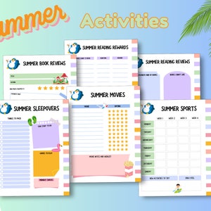 Fun and Colorful Summer Planner for Kids, Printable Journal for ...