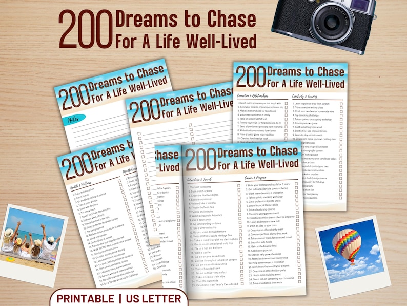 Life Adventure Bucket List for Adults, Fun Life Goals Tracker, Personal ...
