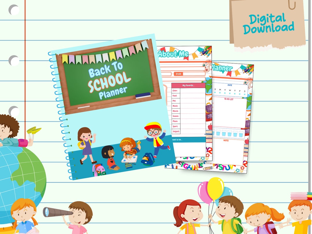 Back to School Planner Printable for Kids Daily Journal for Children ...