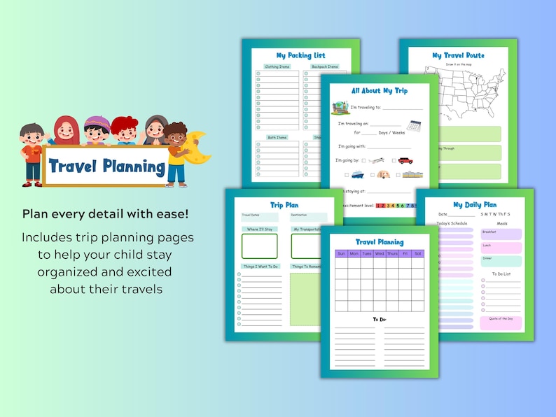 Printable Kids Travel Journal, Children’s Travel Diary, Kids Adventure ...