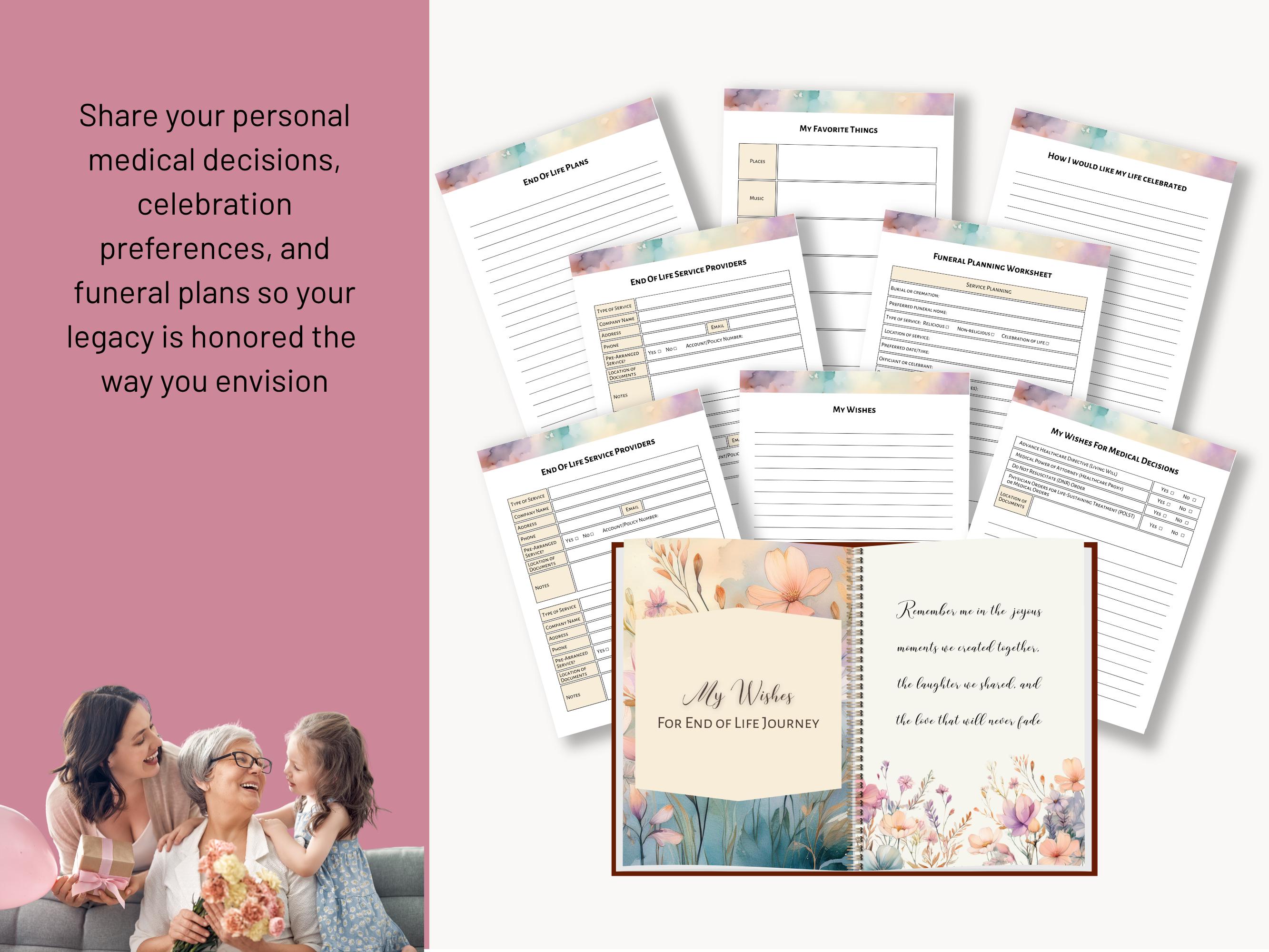 End of Life Planner Printable, Emergency Preparedness List, in Case of ...