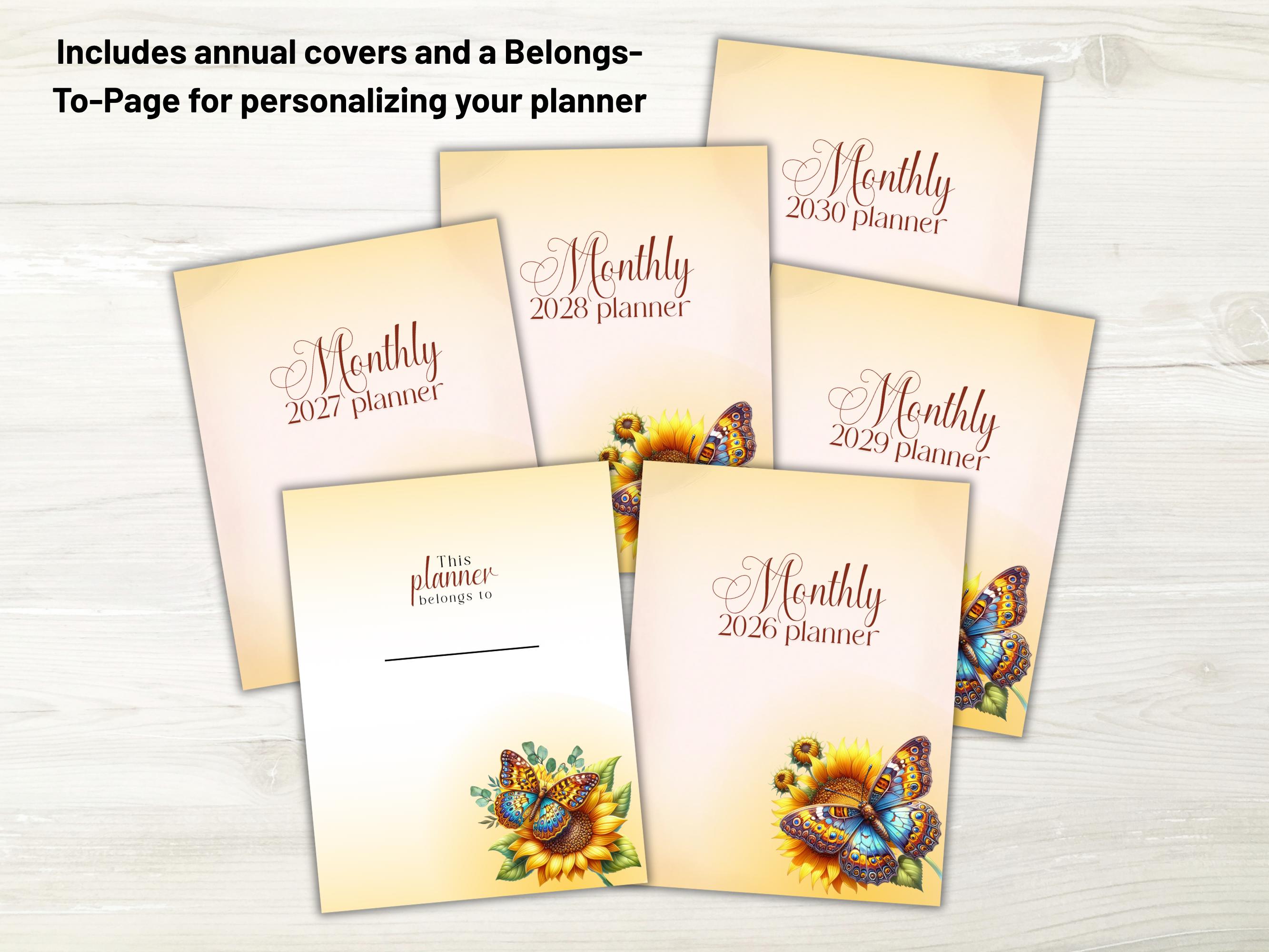 5 Year Planner, 2026, 2027, 2028, 2029 & 2030 Monthly Planner, Undated ...