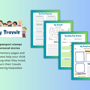 Printable Kids Travel Journal, Children’s Travel Diary, Kids Adventure ...