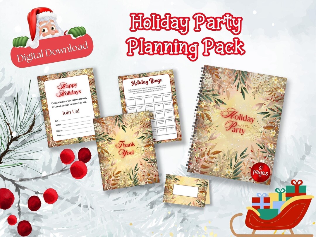 Printable Holiday Party Planning Pack Bundle Includes Christmas Planner ...