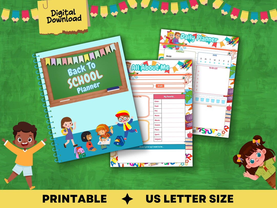 Back to School Planner Printable for Kids, Daily Journal for Children ...