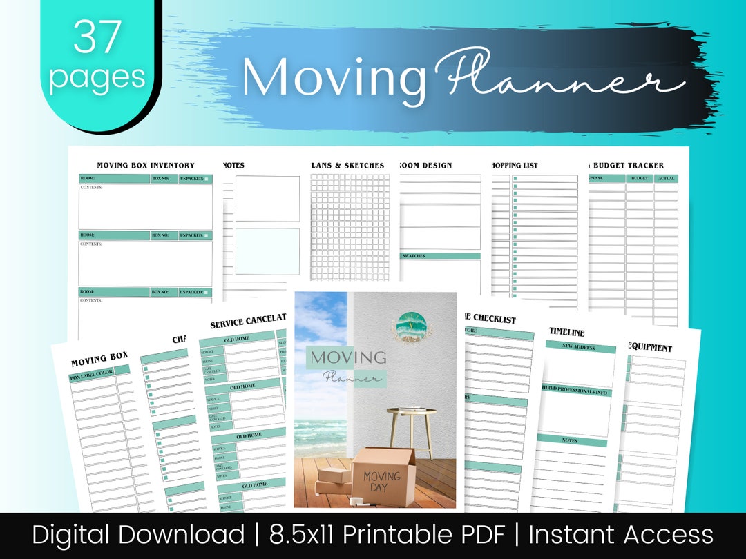 Moving Planner Printable Moving Preparation Workbook Relocation ...