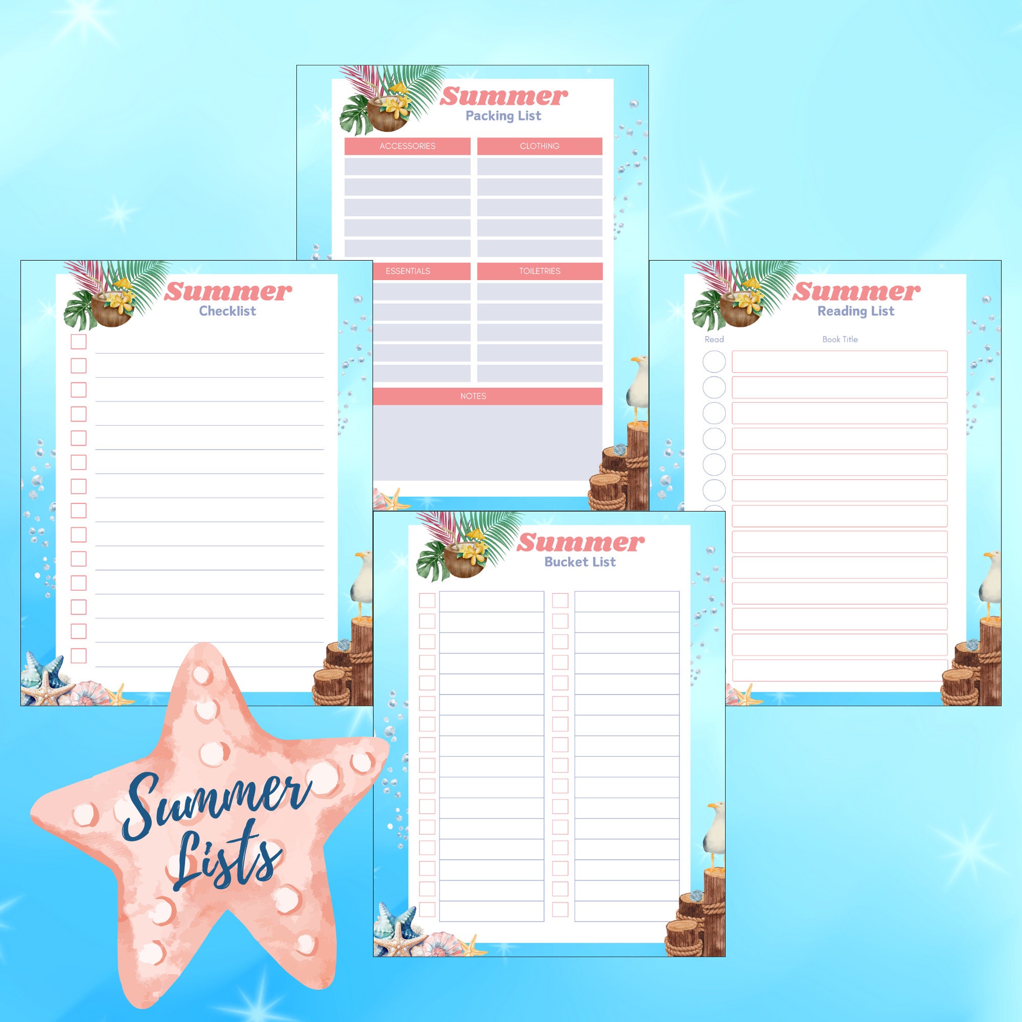 Summer Planner Printable, Summer Activity Organizer, Summer Event ...