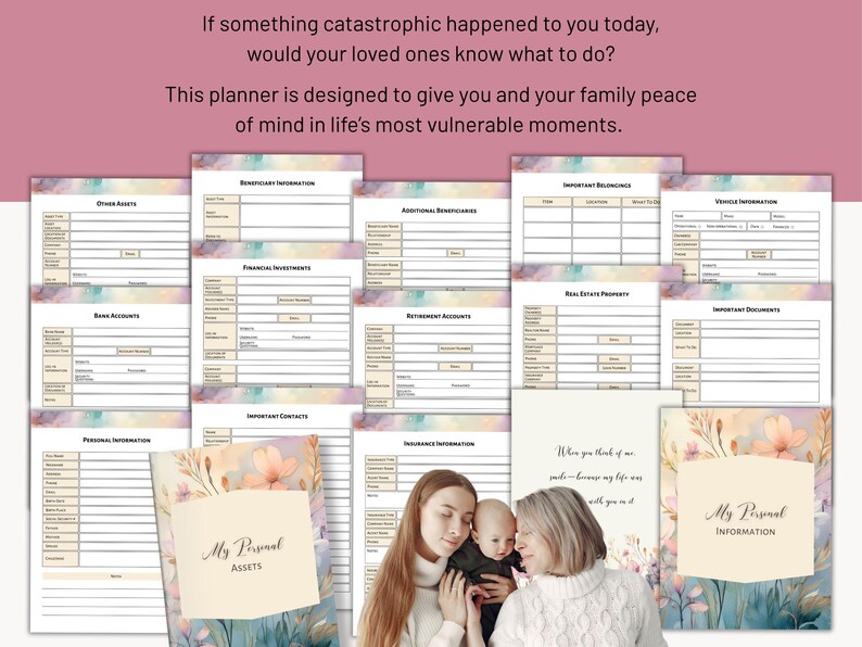 End of Life Planner Printable, Emergency Preparedness List, in Case of ...