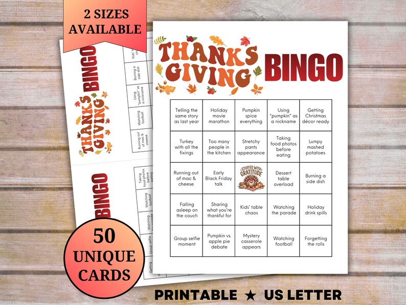 Thanksgiving Bingo, Thanksgiving Group Game, Fall Group Games ...