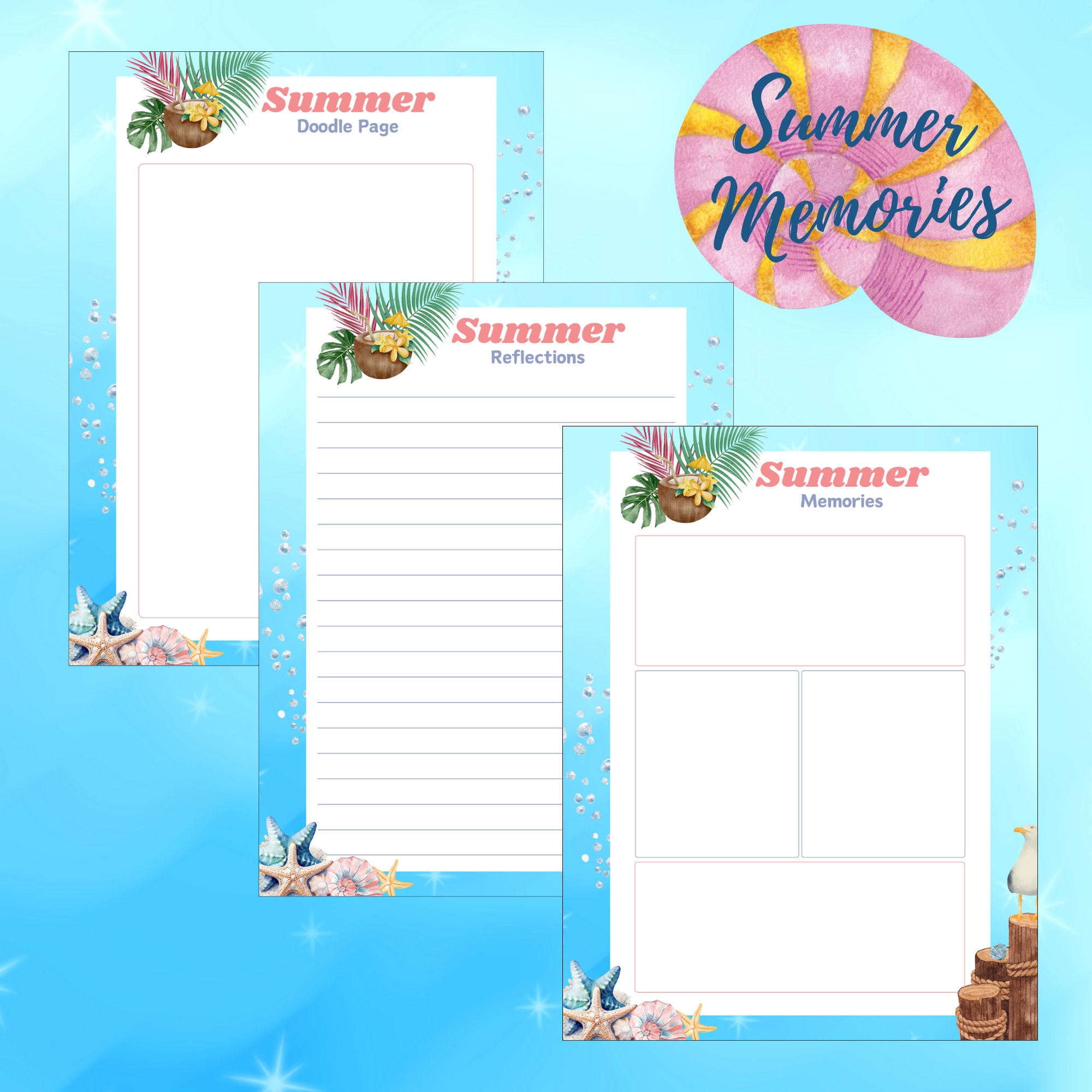 Summer Planner Printable Summer Activity Organizer Summer Event Bucket ...