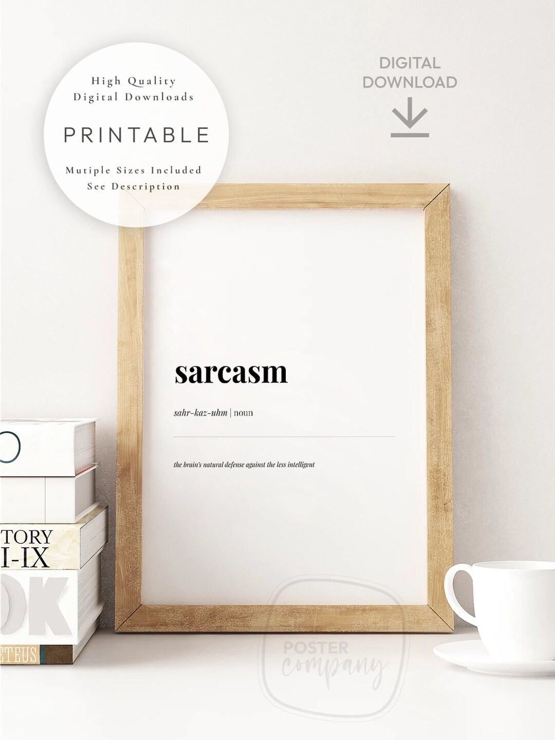 Sarcasm Definition, PRINTABLE Art, Dictionary Meaning, Housewarming ...