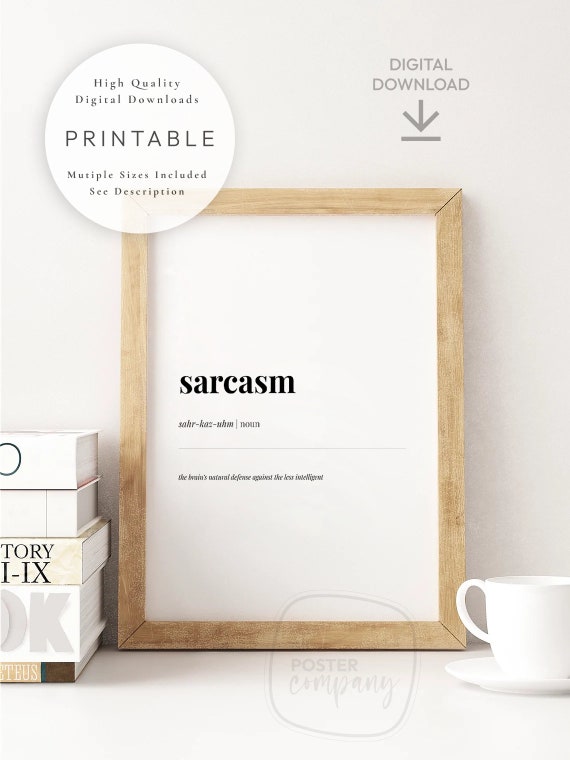 Sarcasm Definition PRINTABLE Art Dictionary Meaning - Etsy