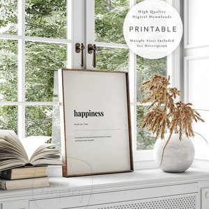 Happiness Definition, PRINTABLE Art, Dictionary Meaning, Housewarming ...