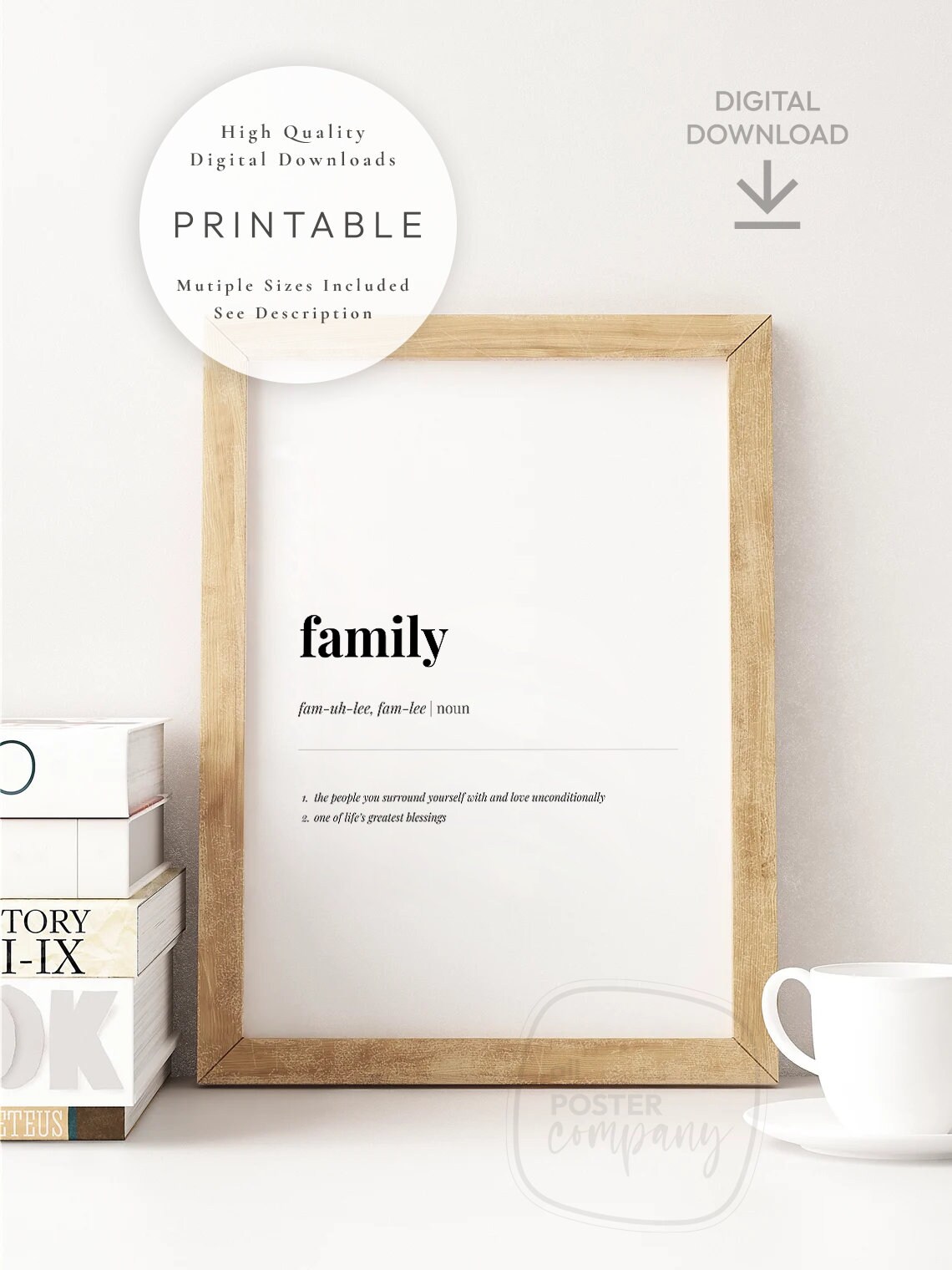Family Definition, PRINTABLE Art, Dictionary Meaning, Housewarming Gift ...