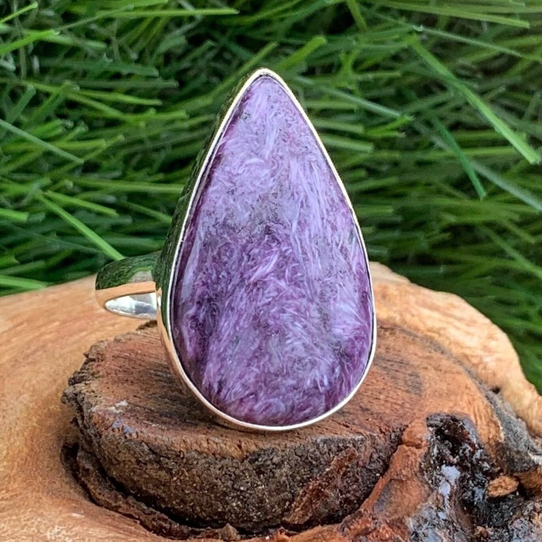 Beautiful Charoite Ring, 925 Sterling Silver Ring, Unique Silver Ring ...