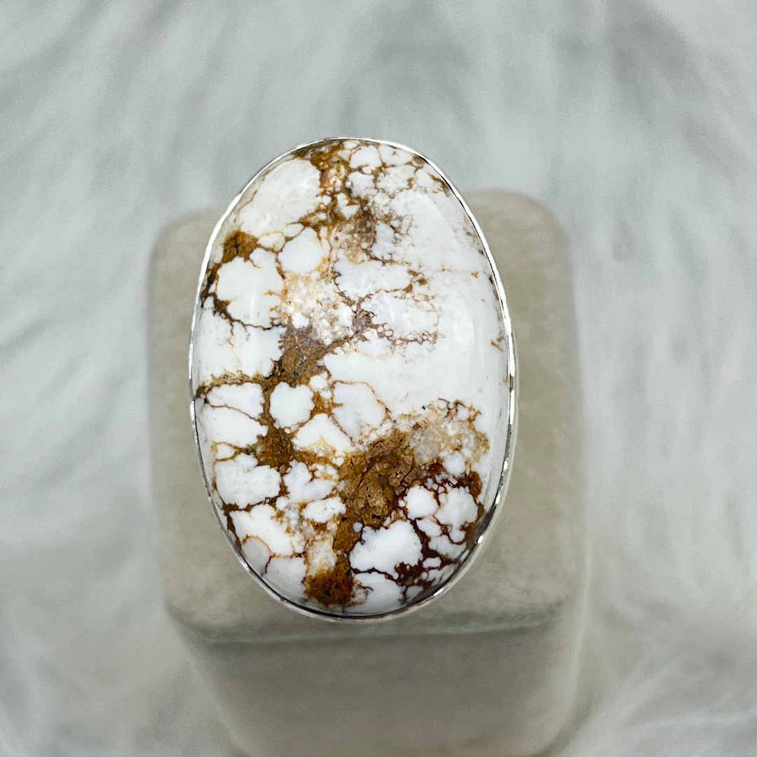 Natural Wild Horse Gemstone Ring, Magnesite Ring, Statement Ring, Boho ...