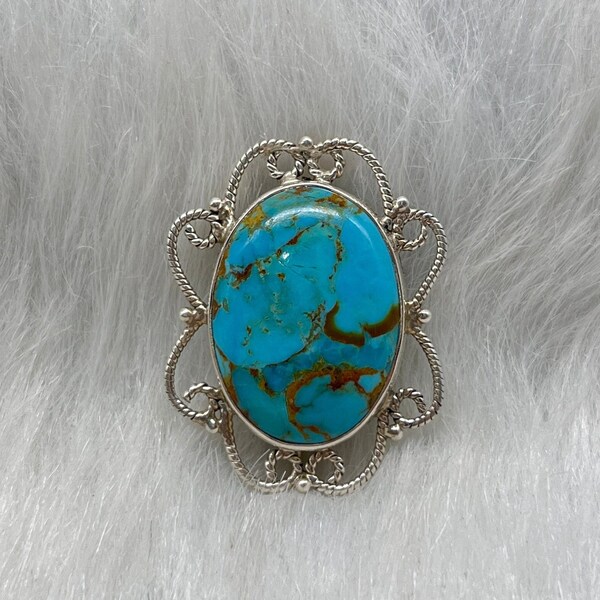 Turquoise Brooch - Etsy