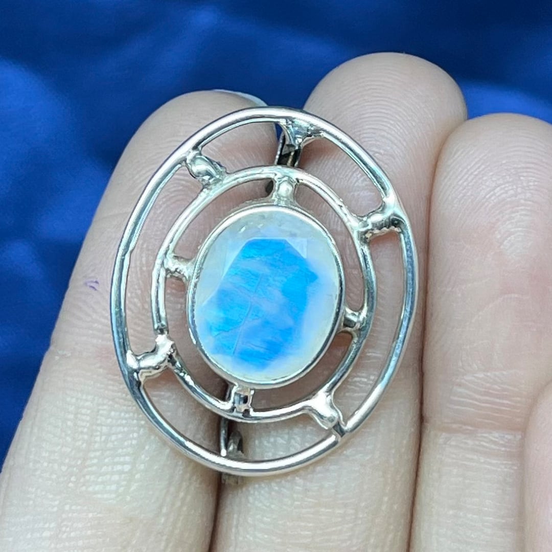 Handmade Sterling Silver Moonstone Brooch, Celtic Pin - Etsy